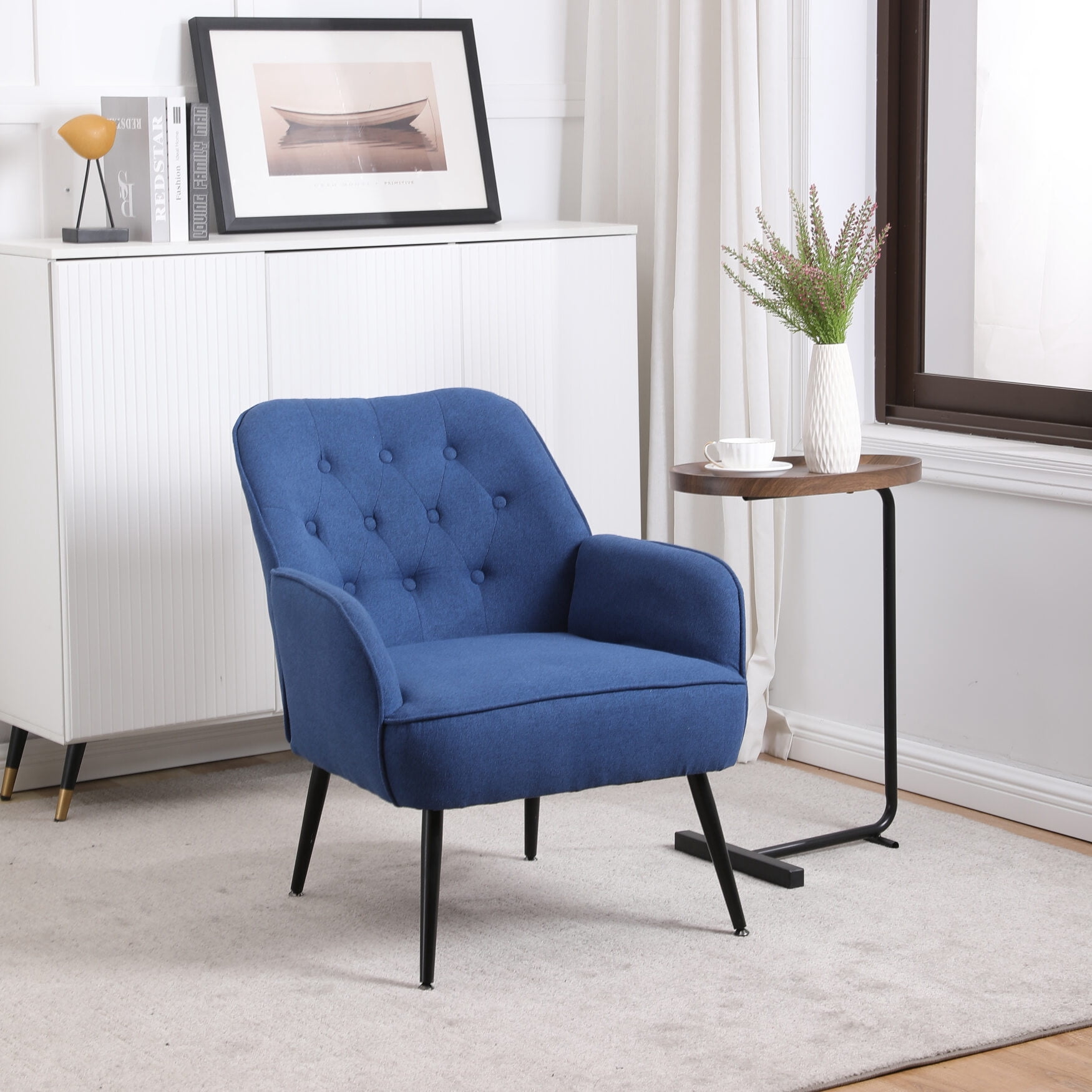 Modern Mid Century Velvet Sherpa Armchair,Upholstered Single Sofa Side ...