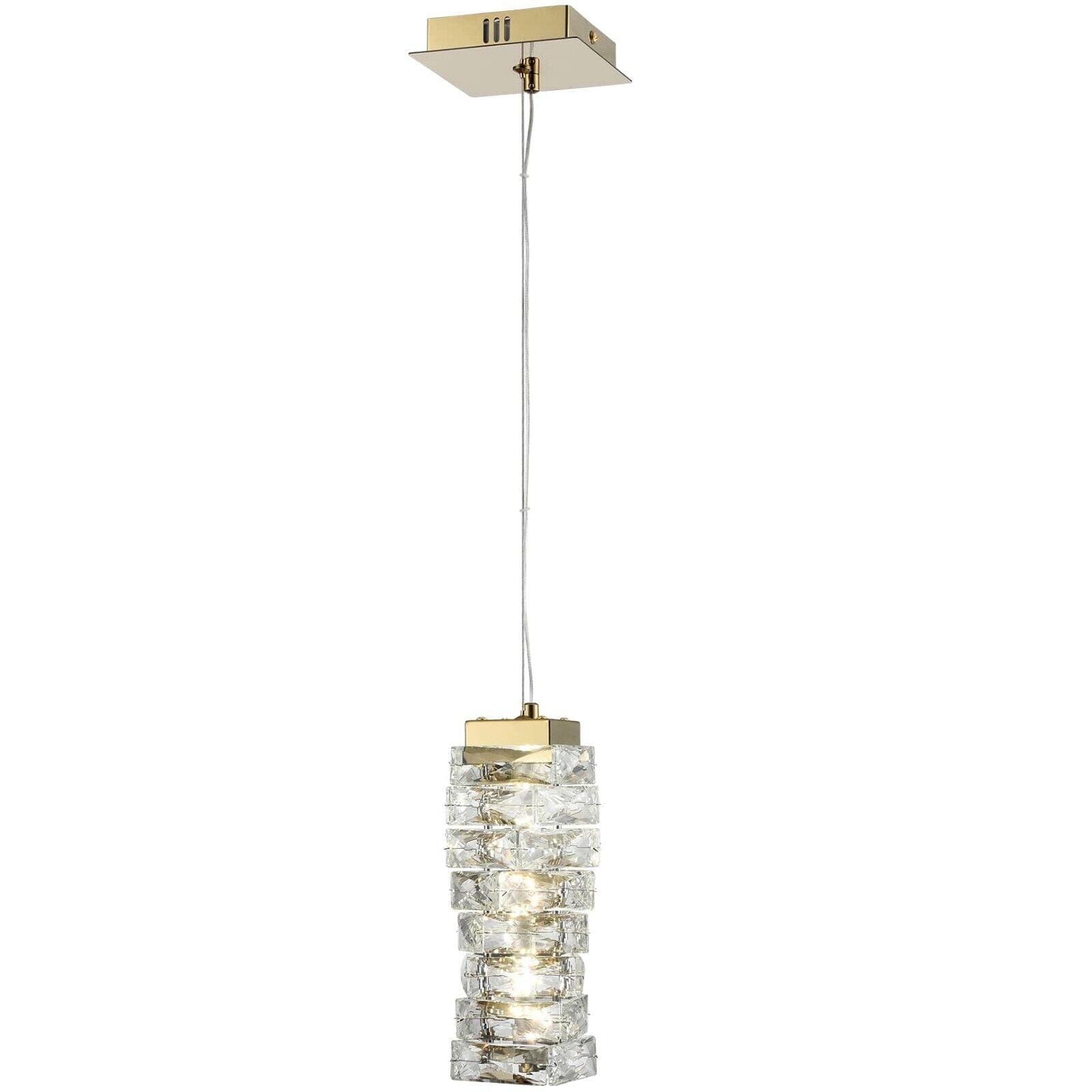 Rondine Modern Mini Crystal Pendant Light Gold LED 8-Watt, 4000K ...