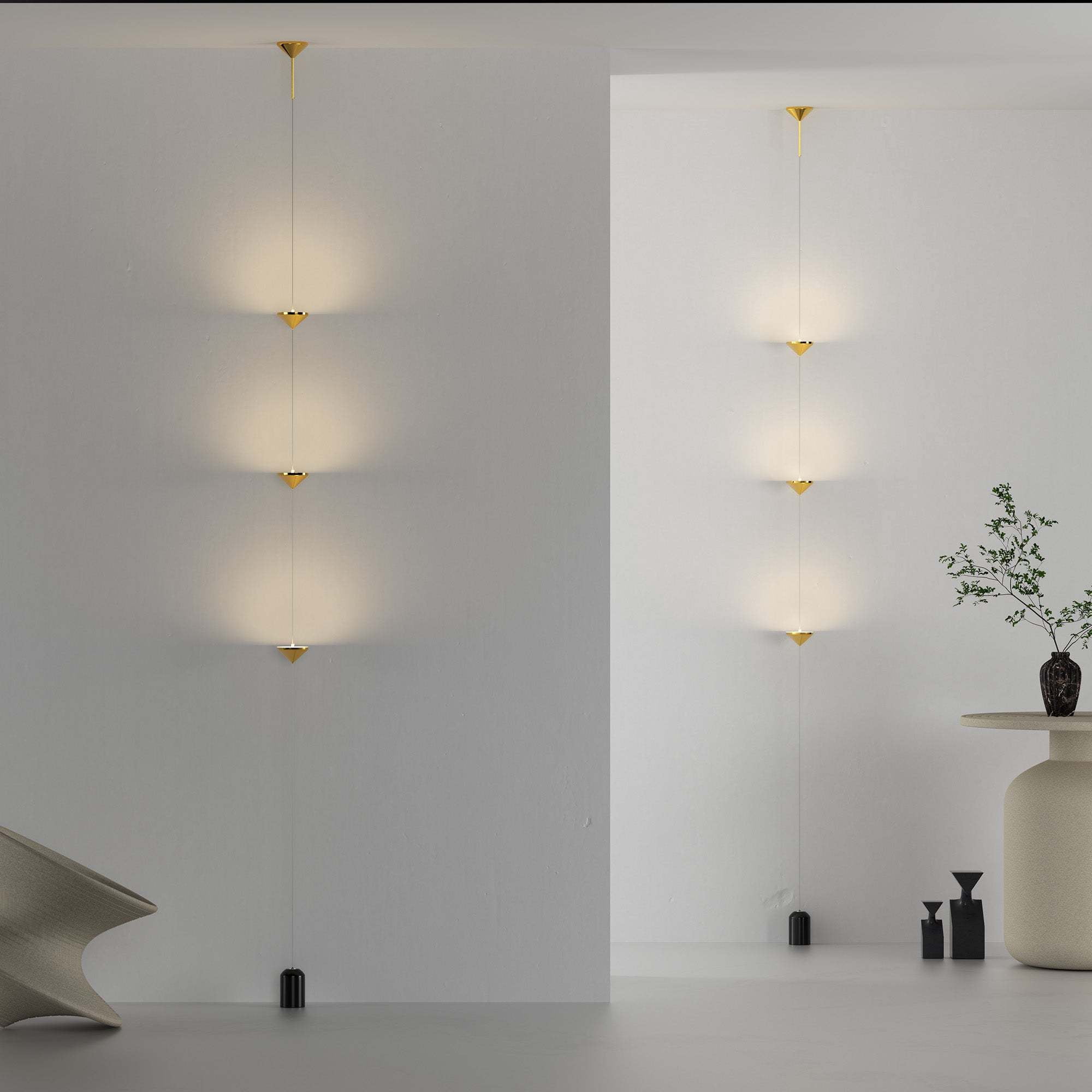 Modern Minimalist 3-Head Ceiling-to-Floor Lamp – Adjustable Height LED ...