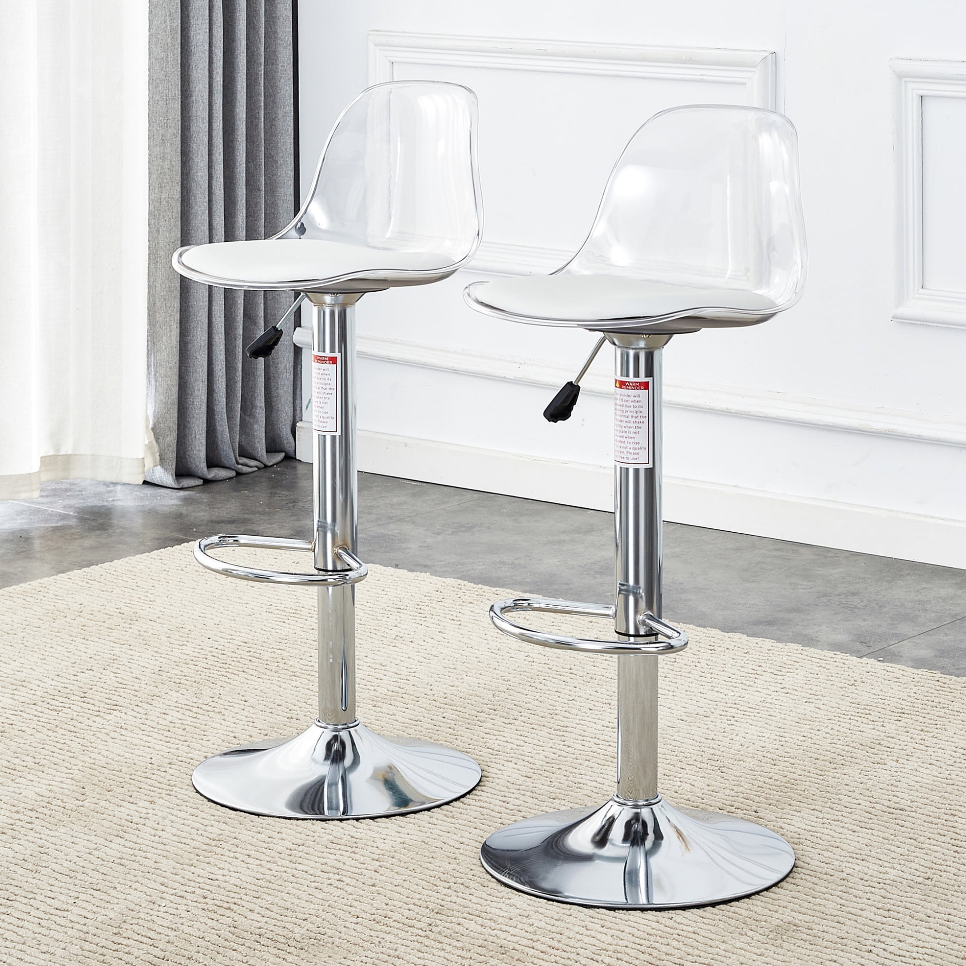 Modern Minimalist Bar Stools Set of 2,Bar Chairs with Pet Backrest and ...
