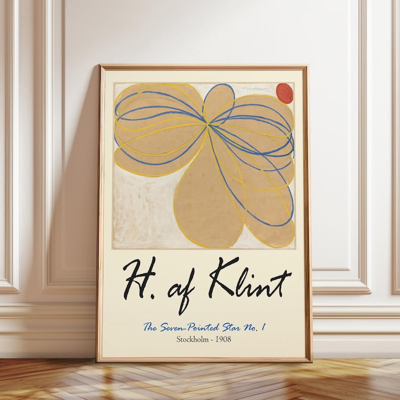 Modern Minimalist Beige Abstract Art Poster By Hilma Af Klint For Home ...