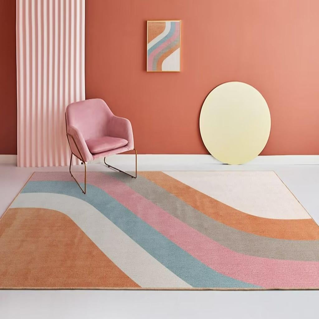 Modern Minimalist Carpets for Living Room Light Luxury Geometric Pink ...