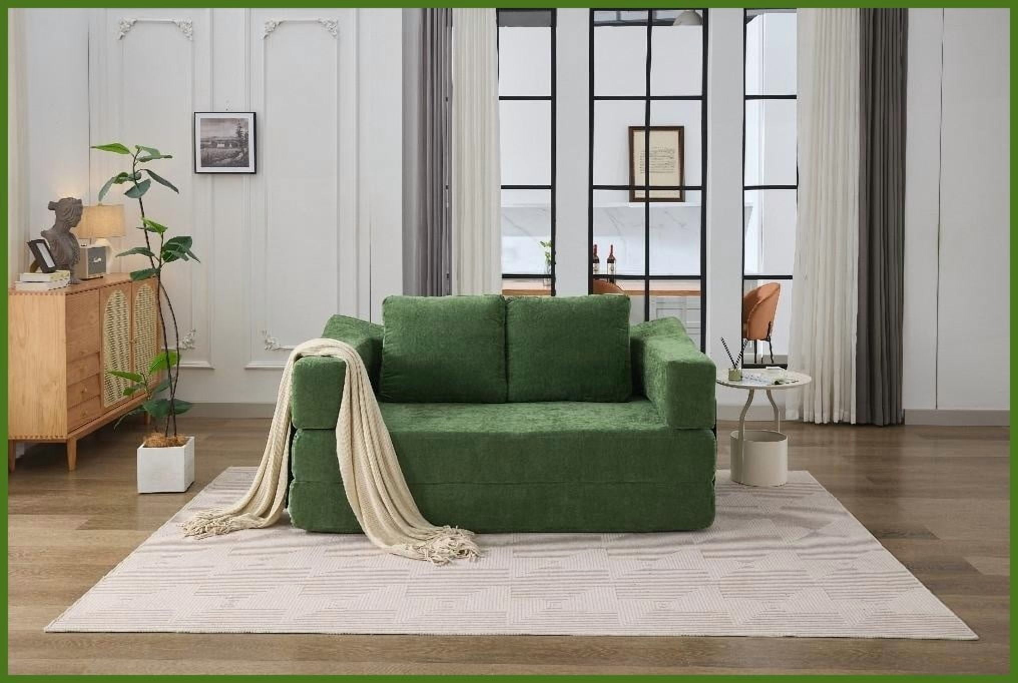 Modern Minimalist Chenille Sofa Bed - Modular Convertible Couch with ...