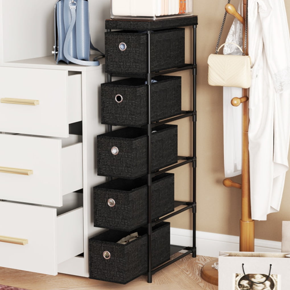 Modern Minimalist Chest of Drawers (5-Drawer) – Industrial Wood Top ...