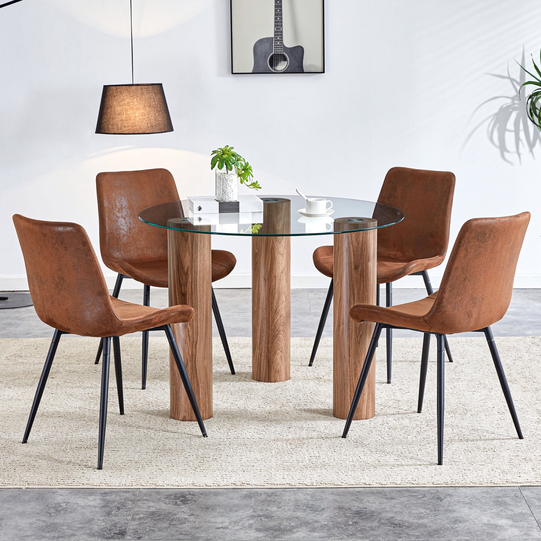 Modern Minimalist Circular Dining Table Set, Practical Table With ...
