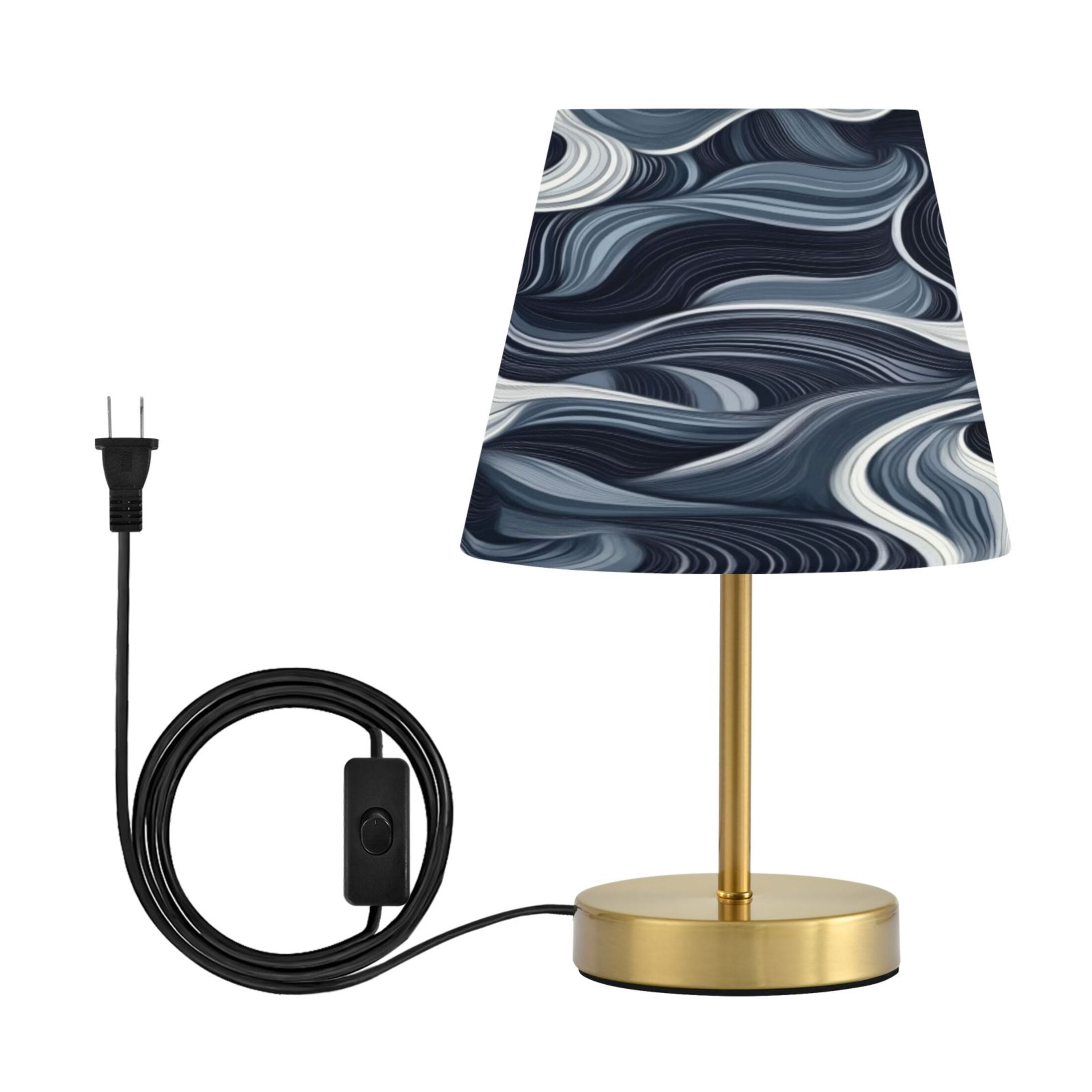 Modern Minimalist Cone Desk Lamp Antique Bronze Base & Linen Shade ...