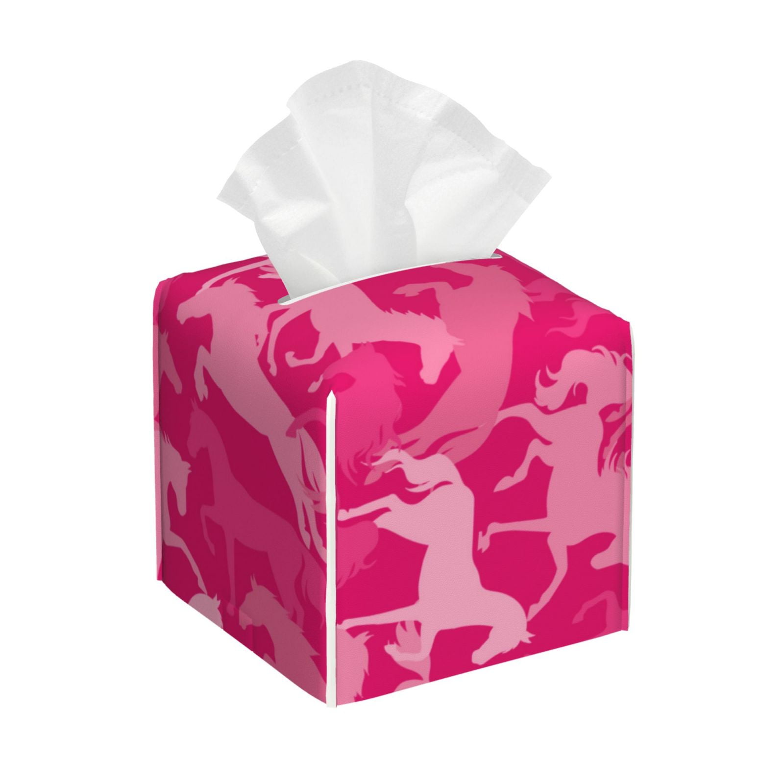 Modern Minimalist Cool Horse Pink Tissue Box Cover, Tissue Box Holder ...