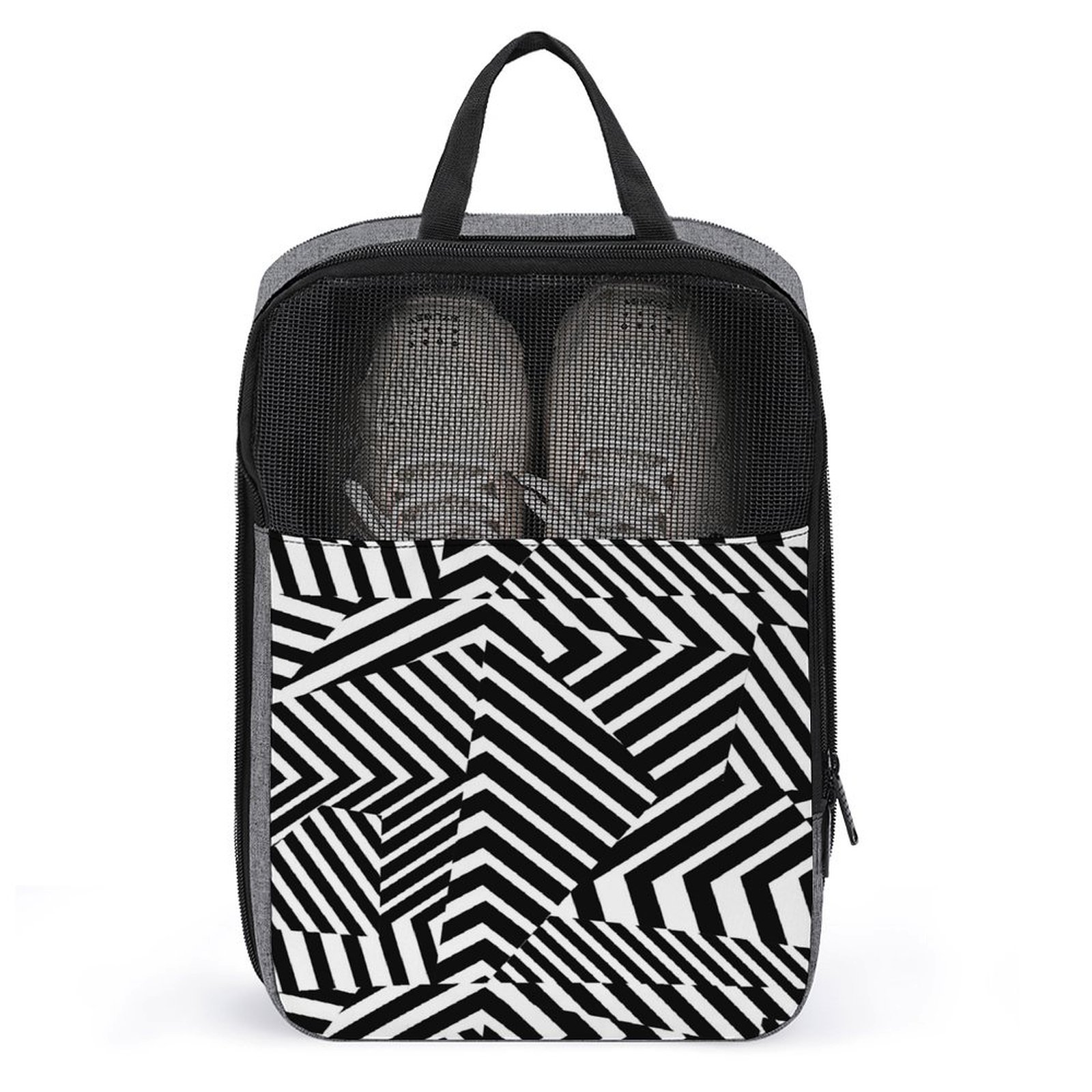 Modern Minimalist Dazzle Black And White Stripes Shoe Bags Shoe ...