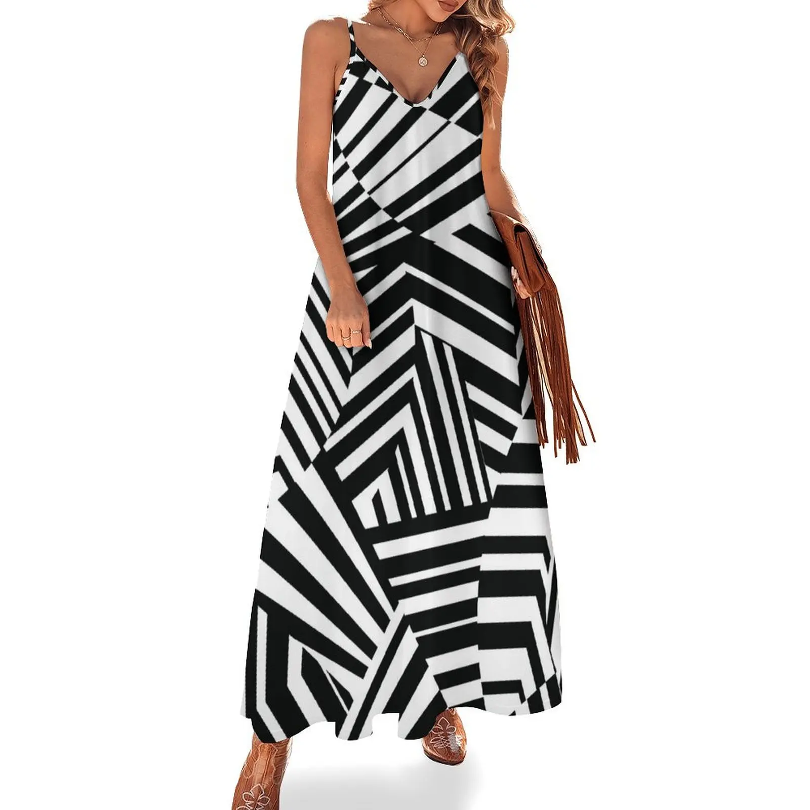 Modern Minimalist Dazzle uflage Sleeveless Dress long sleeve dress clothes for woman women's ...