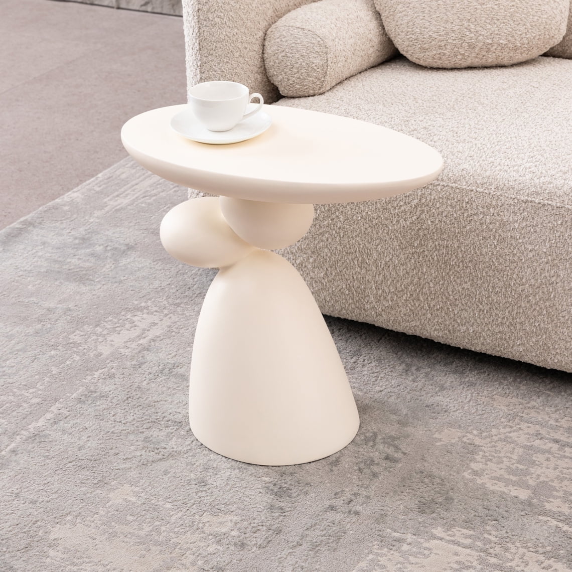 Modern Minimalist End Table, Fiberglass Side Table with Creative Design ...