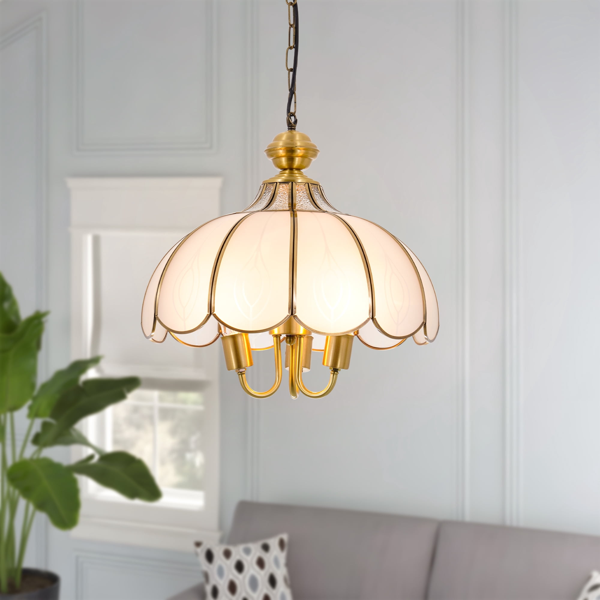 Modern Minimalist European Style Golden Acrylic Chandelier, 15-inch ...