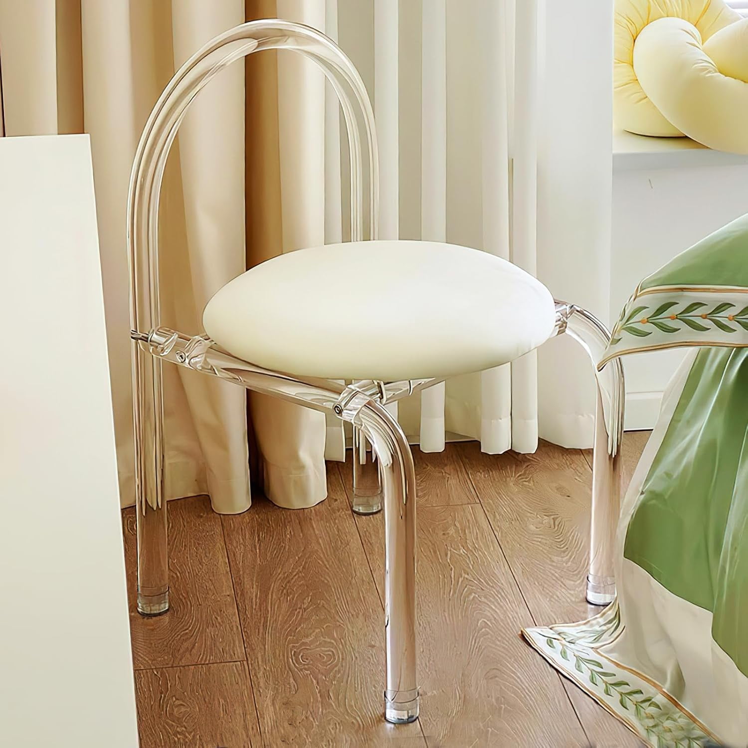 Modern Minimalist Fashion Style Clear Vanity Chair, Makeup Chair ...