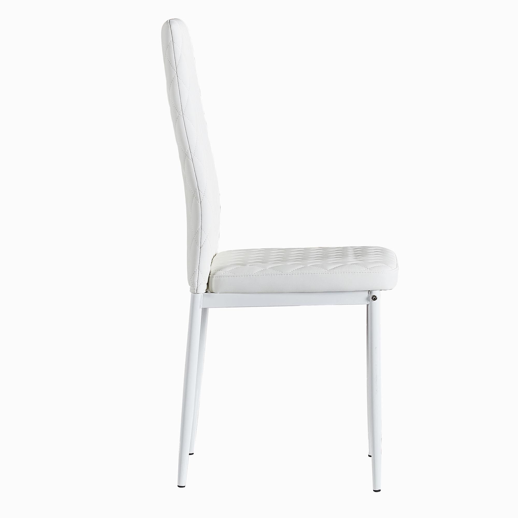 Modern Minimalist Fireproof Leather Dining Chair,Set of 6 White White ...