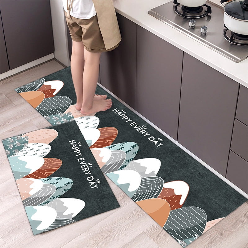 Modern Minimalist Flower Light Household Kitchen Non-Slip Mat Water ...