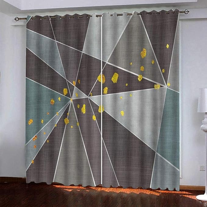 Modern Minimalist Geometric Patterns Blackout Curtains, Vintage Stripes ...