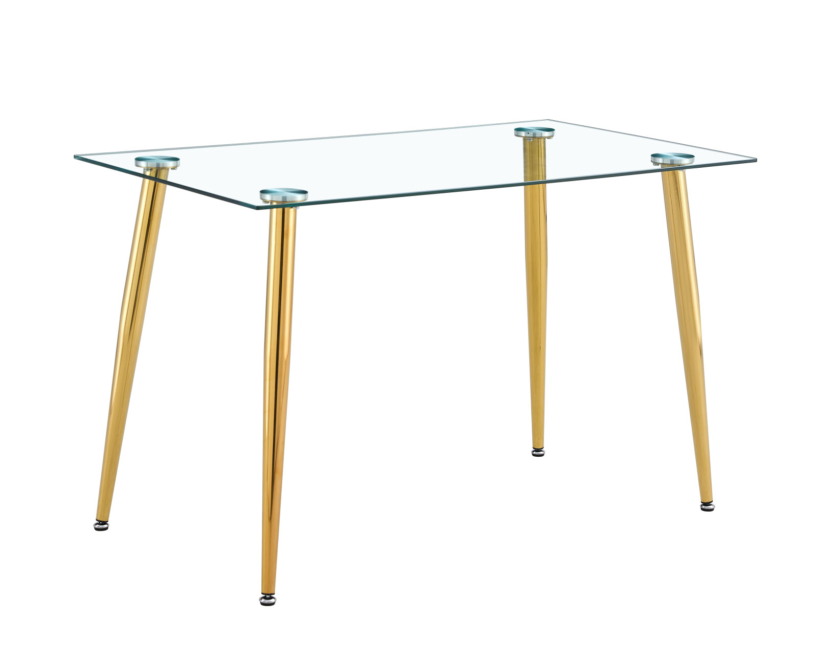 Modern Minimalist Glass Dining Table with Clear Tempered Glass Top and ...