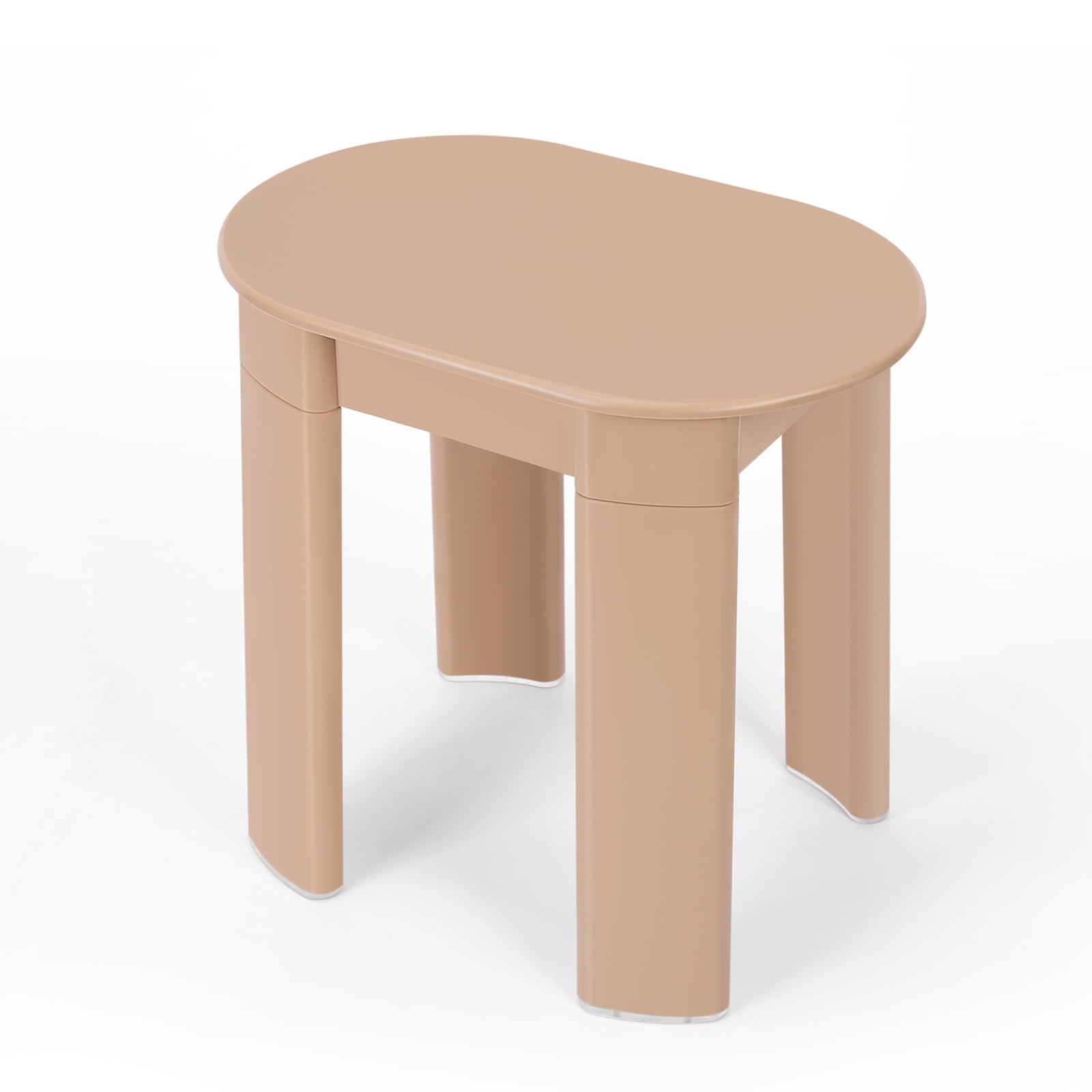 Modern Minimalist Low Small Plastic Round Stool, Beige Pink - Walmart.com