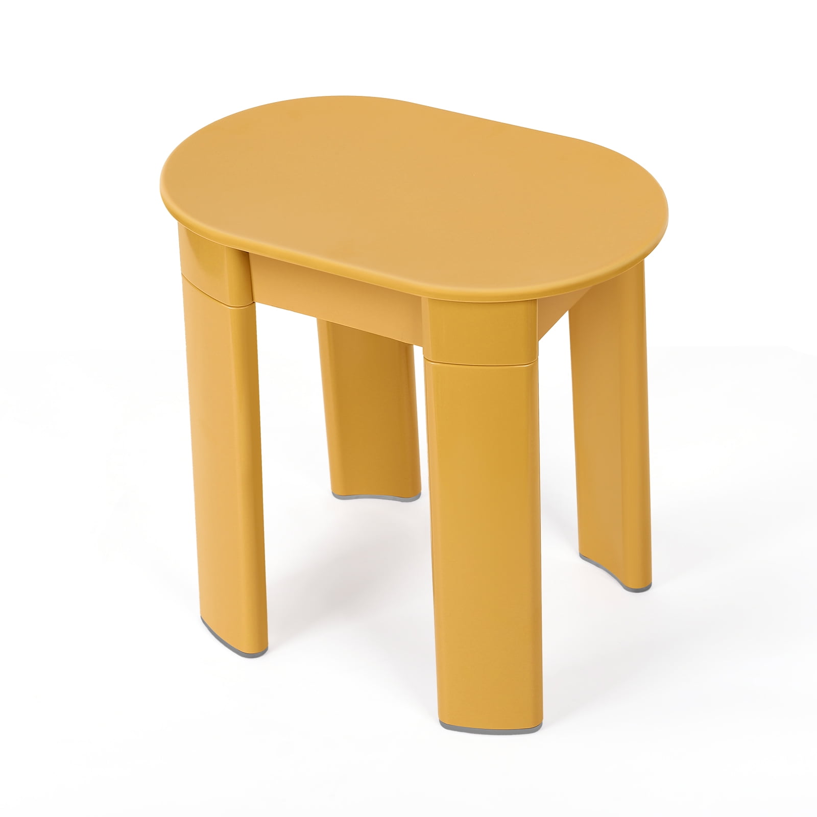 Modern Minimalist Low Small Plastic Round Stool, Orange - Walmart.com