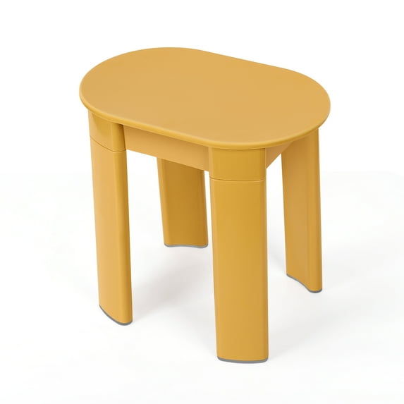 Modern Minimalist Low Small Plastic Round Stool, Orange - Walmart.com