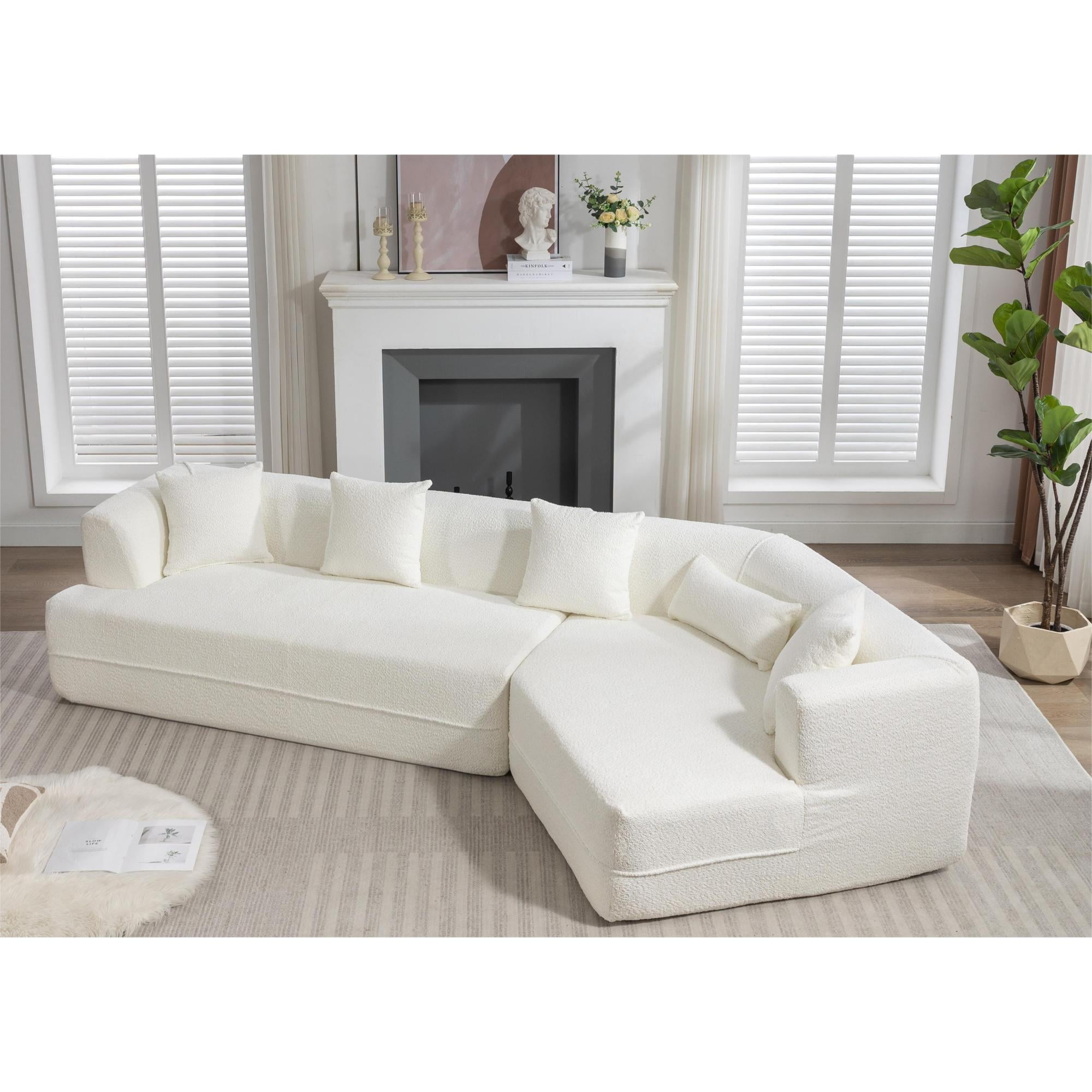 Modern Minimalist Modular Sectional Sofa Set - 2 PC Free Combination ...