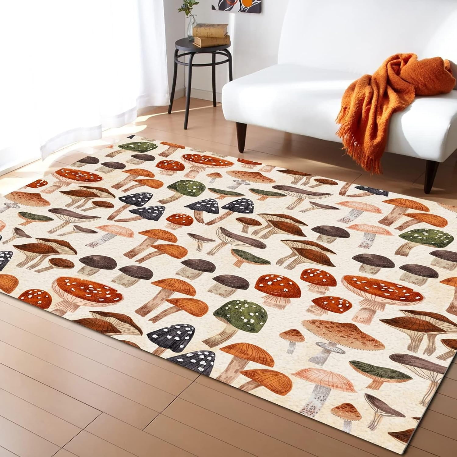 Modern Minimalist Mushroom Area Rug, Oyster Mushroom Creative Design ...