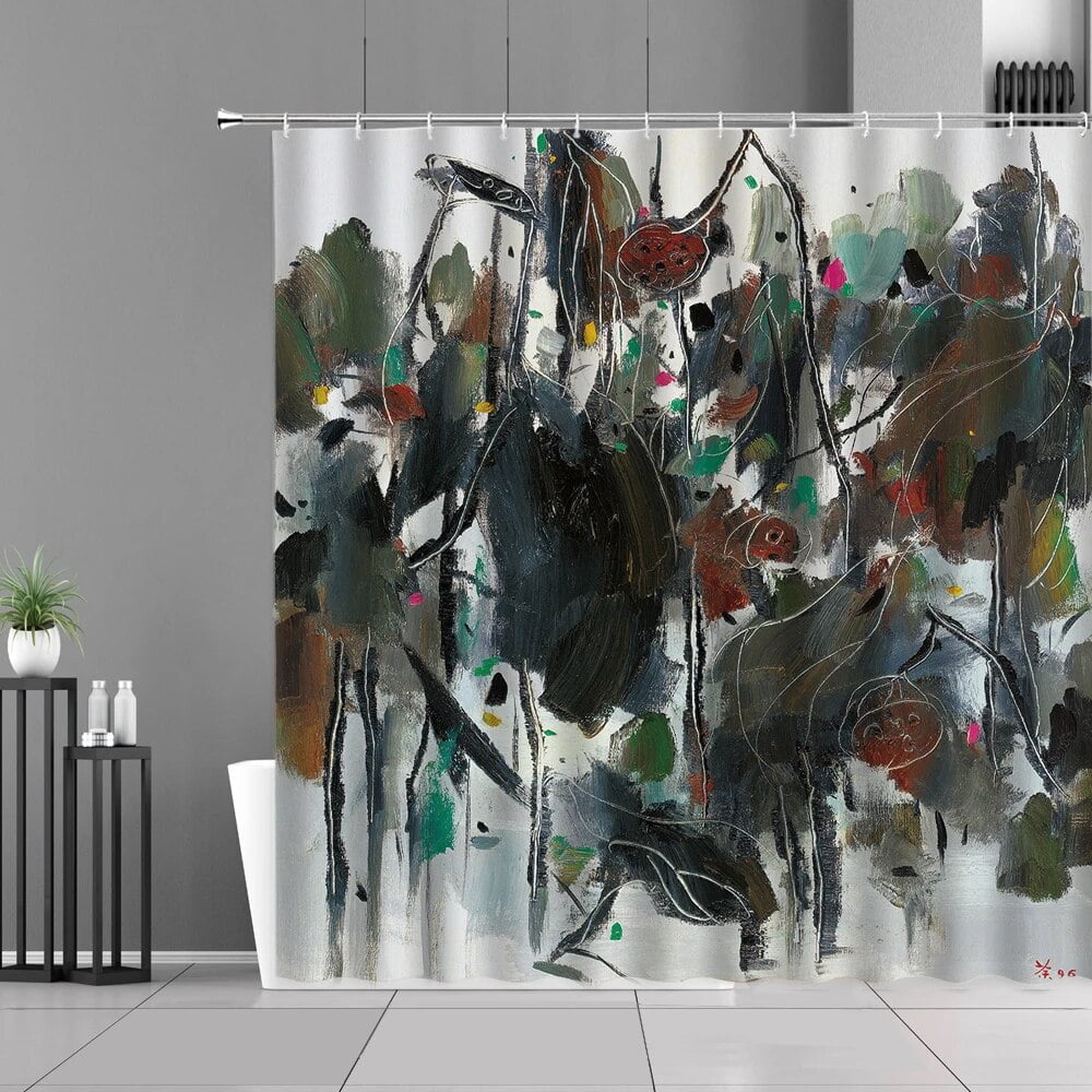 Modern Minimalist Oil Painting Tree And Family Printing Polyester ...