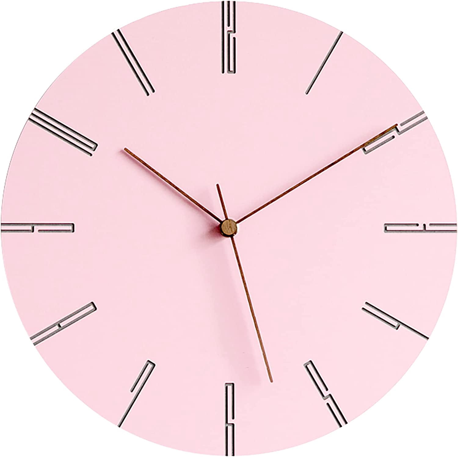 Modern Minimalist Silent Wall Clock Pink Pastel Collection - Walmart.com