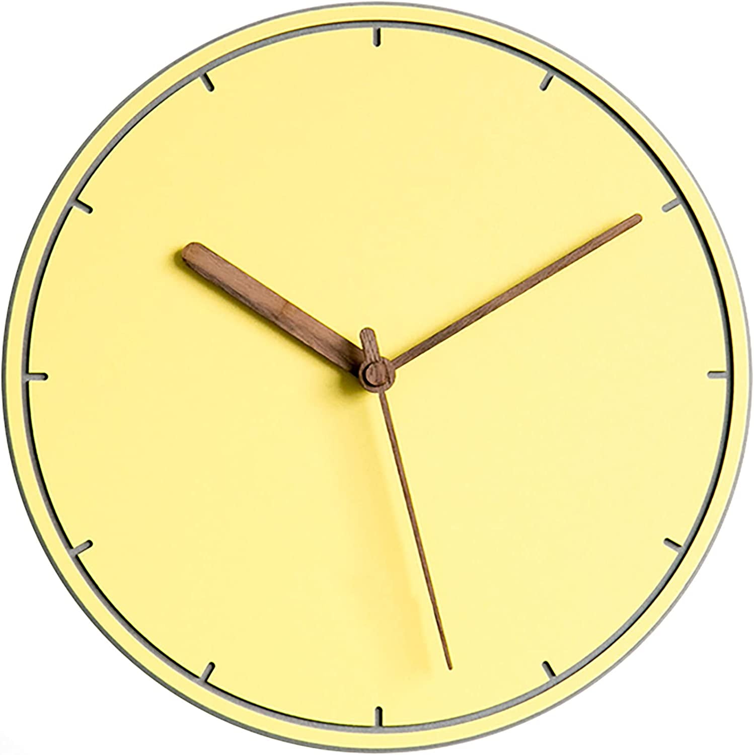 Modern Minimalist Silent Wall Clock Yellow Pastel Collection ...