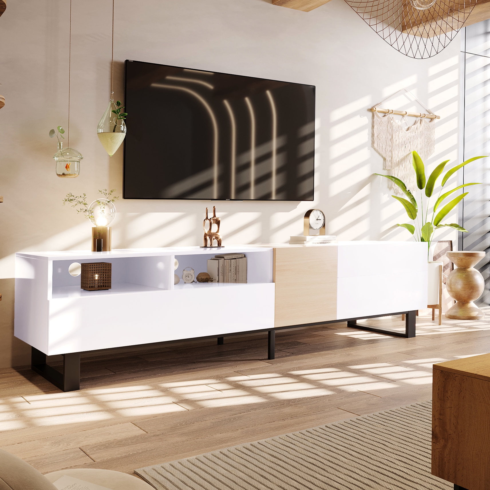 Modern Minimalist TV Stand, Cable Management / Perfect for Home Theatre ...
