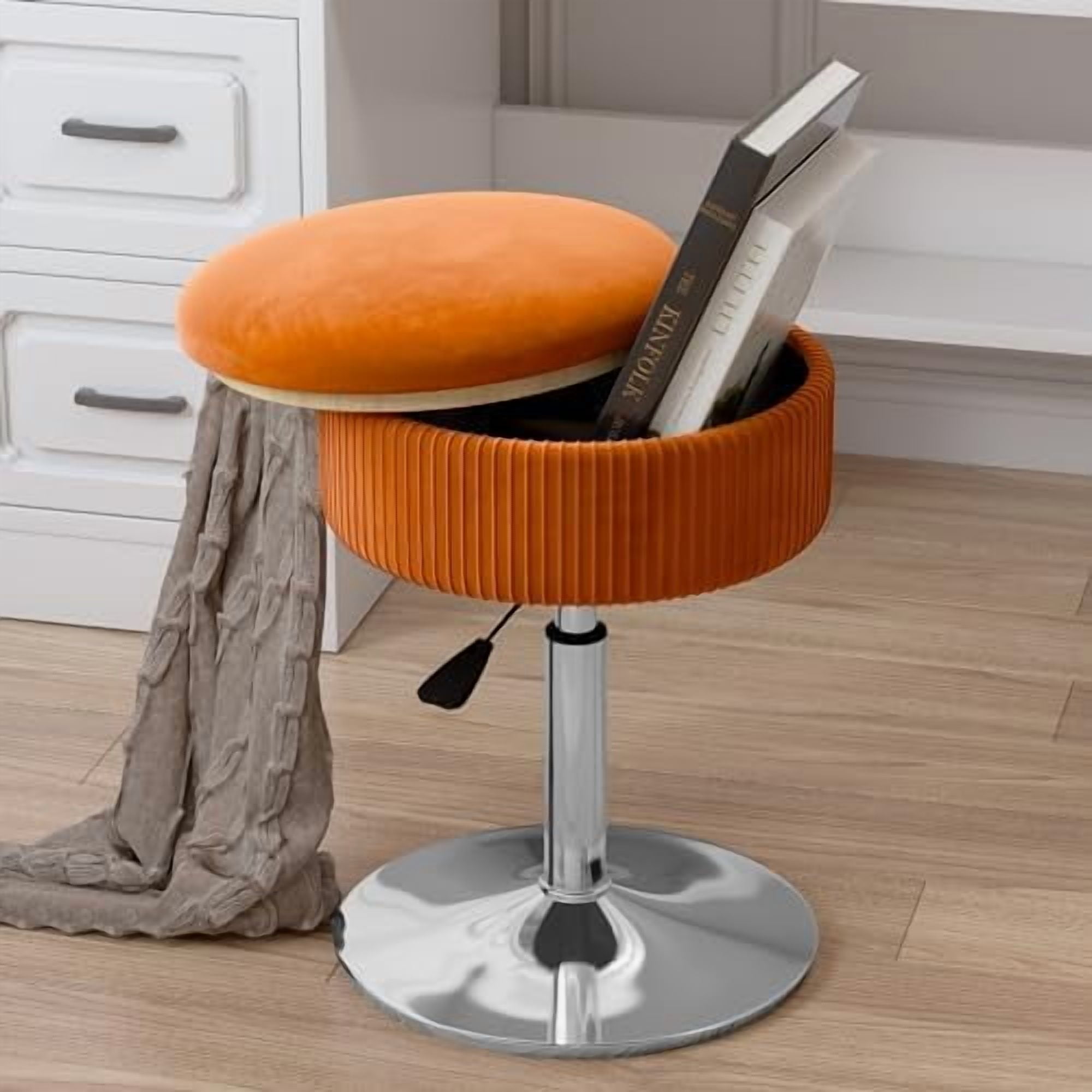 ® Modern Minimalist Vanity Stool with Hidden Storage, Adjustable Vanity ...