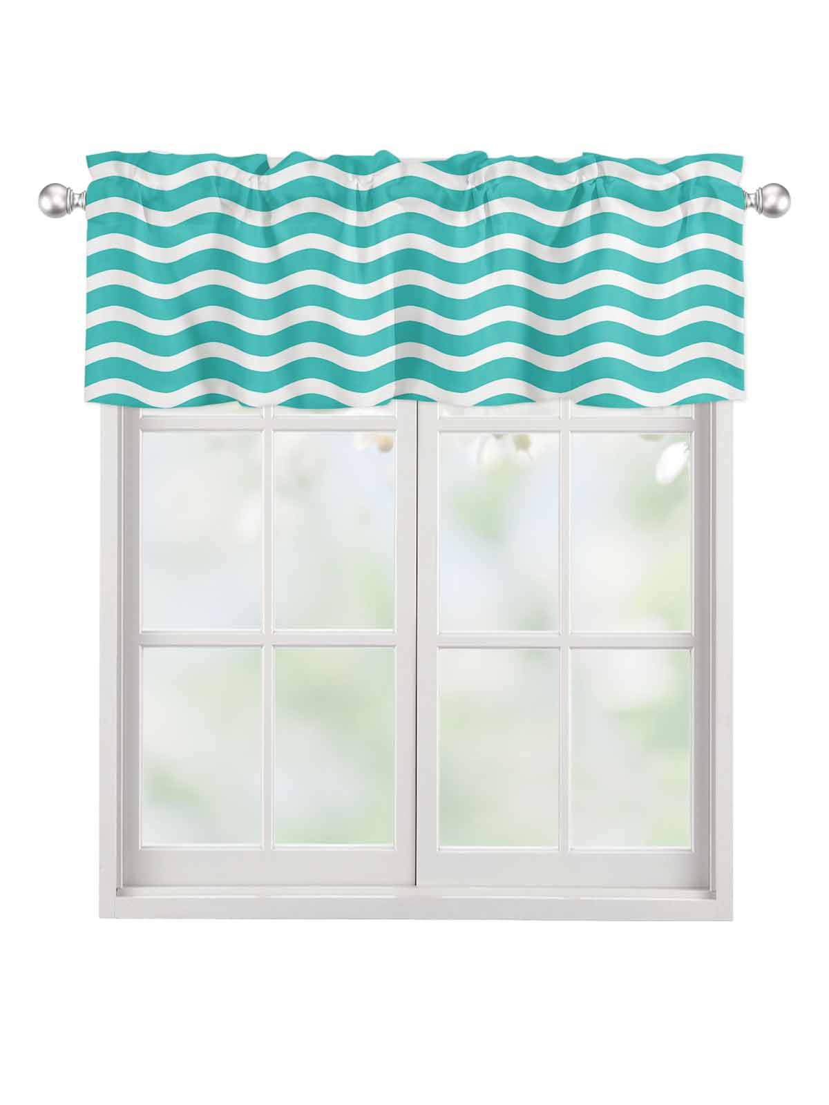 Modern Minimalist Wave Stripe Art Curtain Valances for Kitchen Windows ...