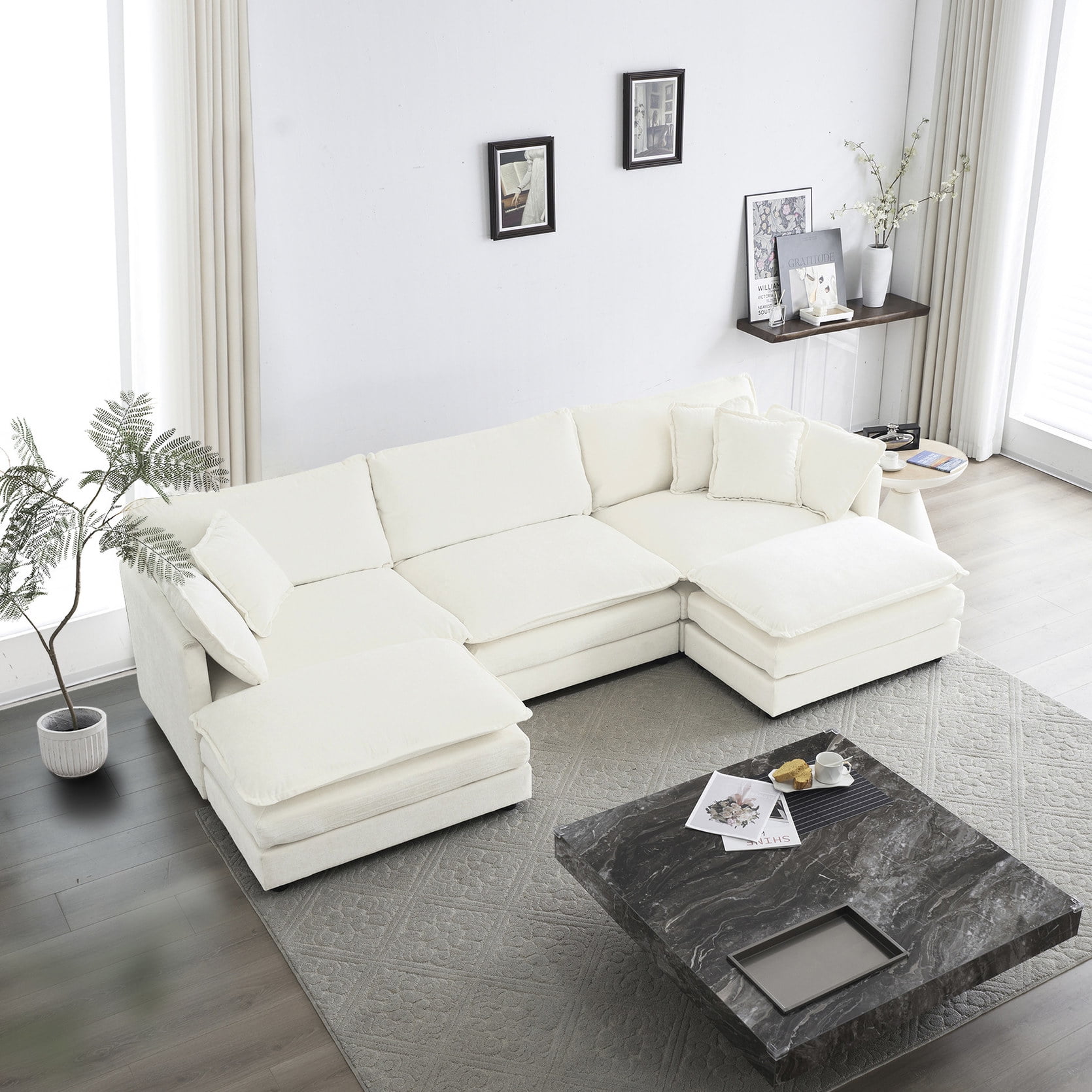 Modern Minimalist White Sofa | Adjustable Seating Arrangement ...