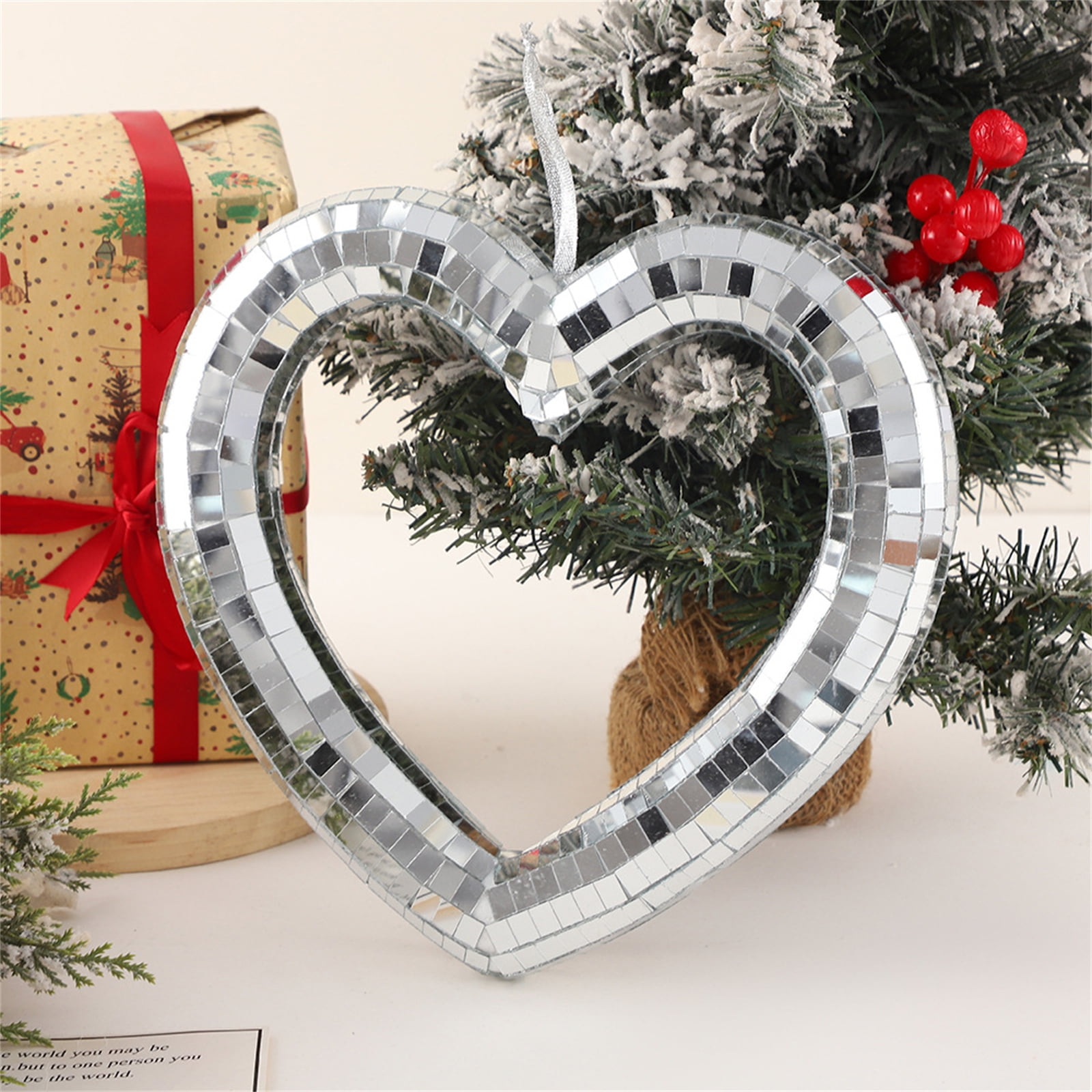 Modern Mirror Disco Ball,Disco Heart Statue,Cool Reflective Light ...