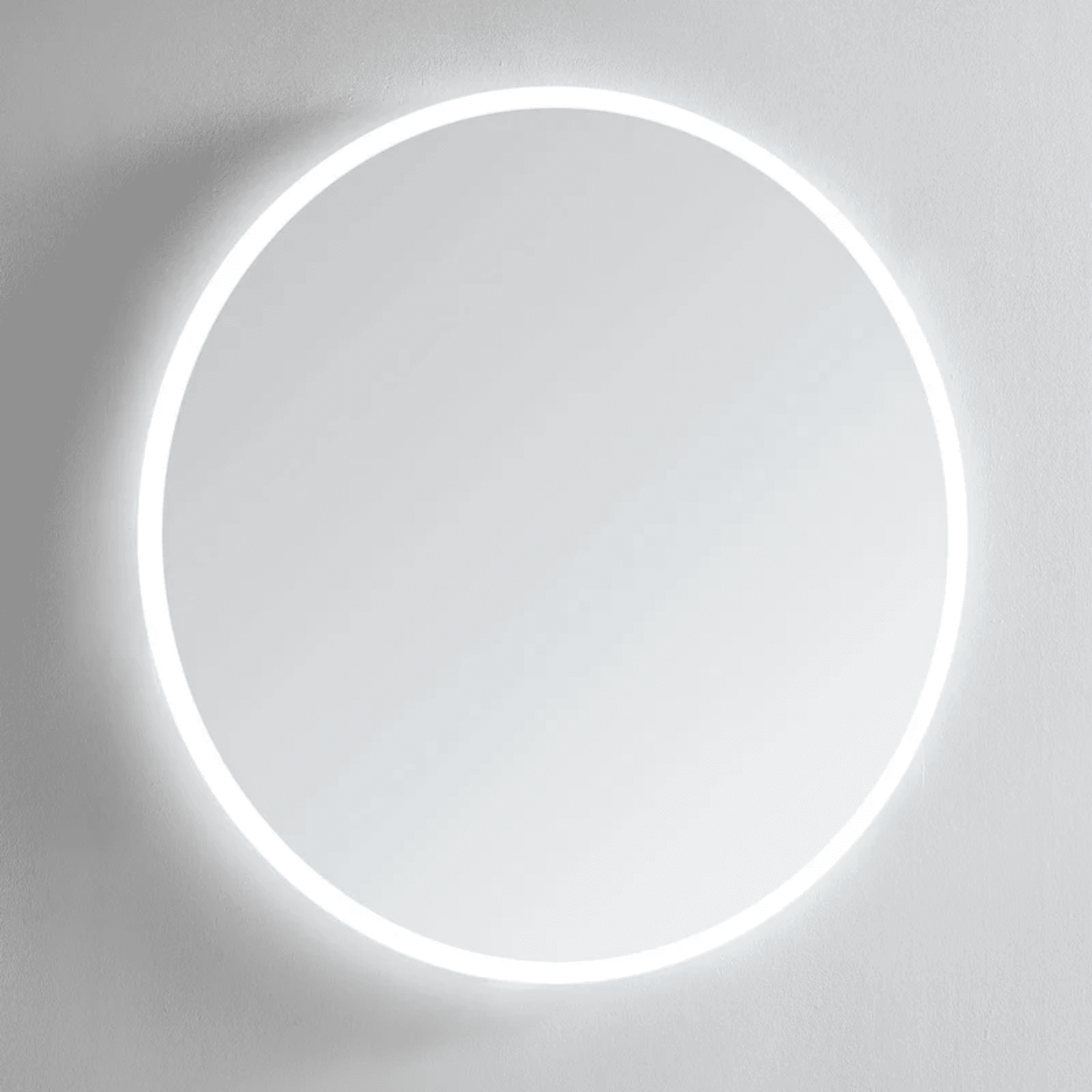 Modern Mirrors Luna Round Lighted Bathroom Vanity Mirror with Dimmable ...
