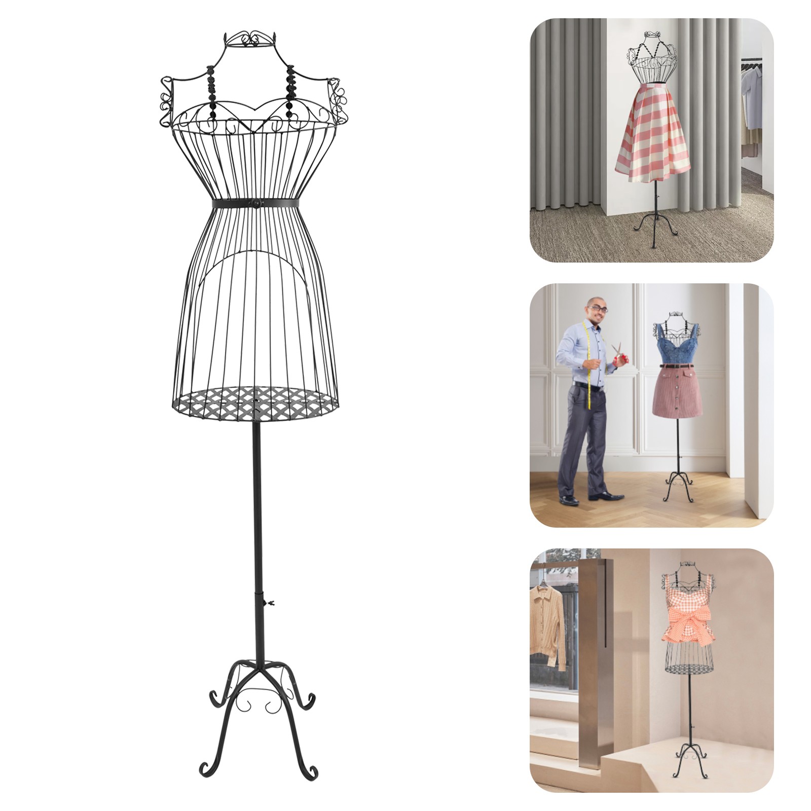 Modern Model Display Stand Mannequin Dress Form Display Stand Black for ...