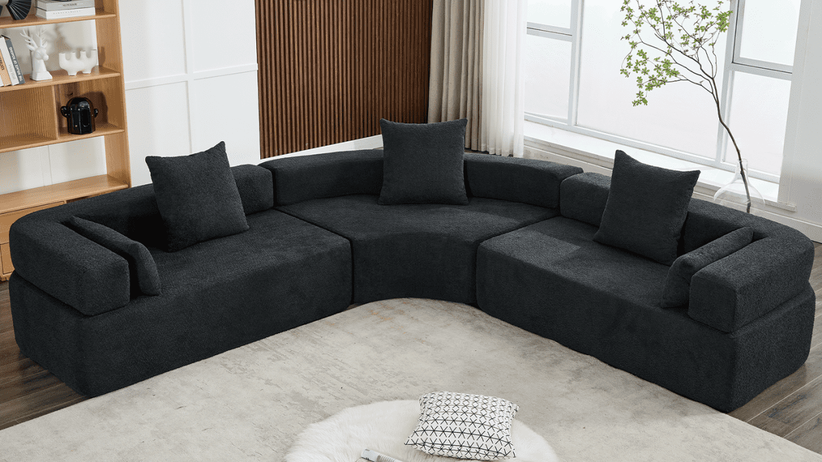 Modern Modular 3 Piece Couch Free Combination with Semicircular Modular ...
