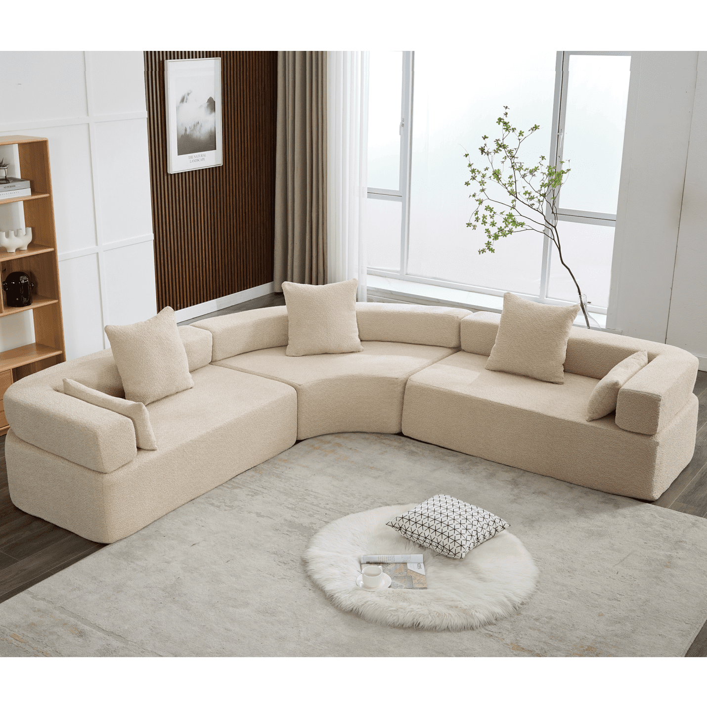 Modern Modular 3 Piece Couch Free Combination with Semicircular Modular ...