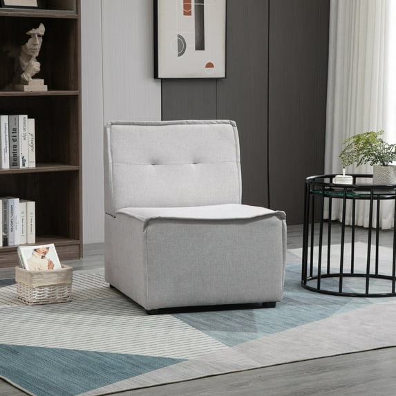 Modern Modular Chair Armless Fabric Seating Lounge Sofa x Living Room ...
