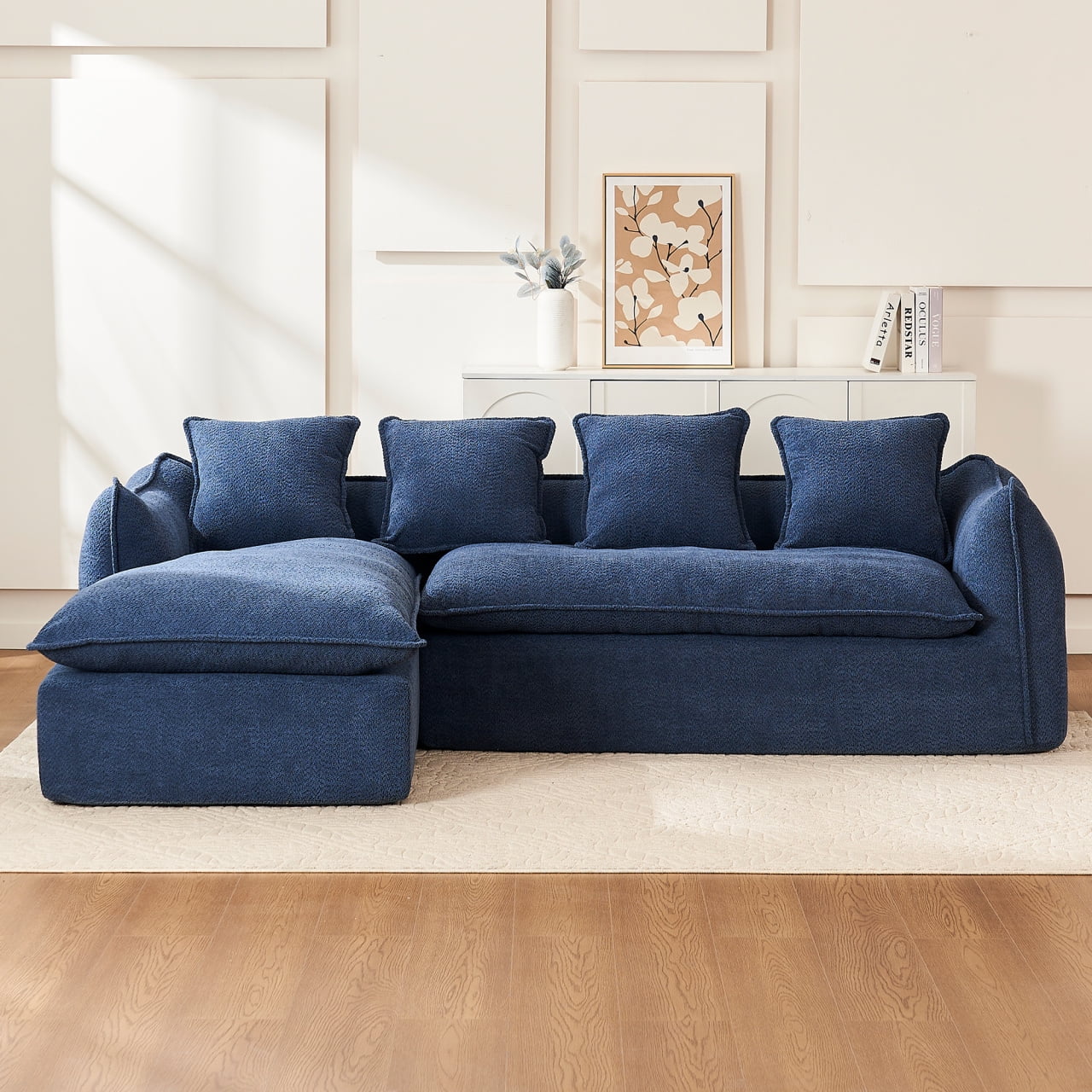 Modern Modular L-Shaped Sectional Sofa with Deep Seat Comfort ...
