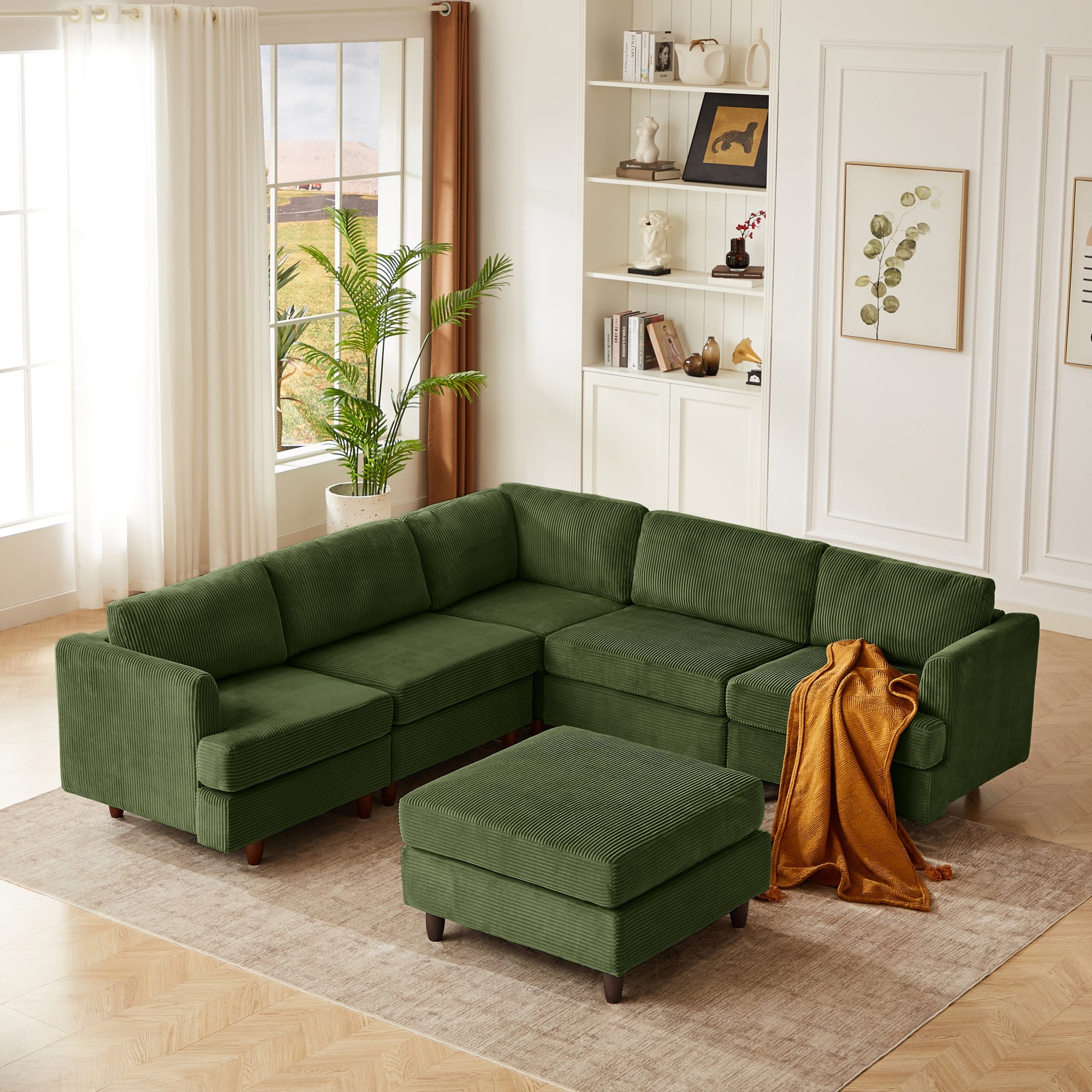 Modern Modular Sectional Couch,6 Seaters Sleeper Sofa Upholstered ...