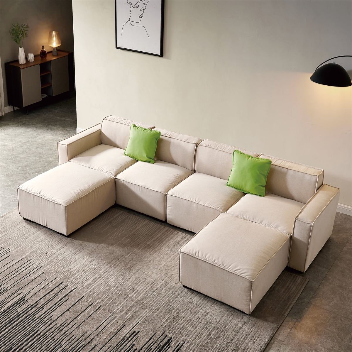 Modern Modular Sectional Couch with Extra-Soft Fabric, Convertible ...
