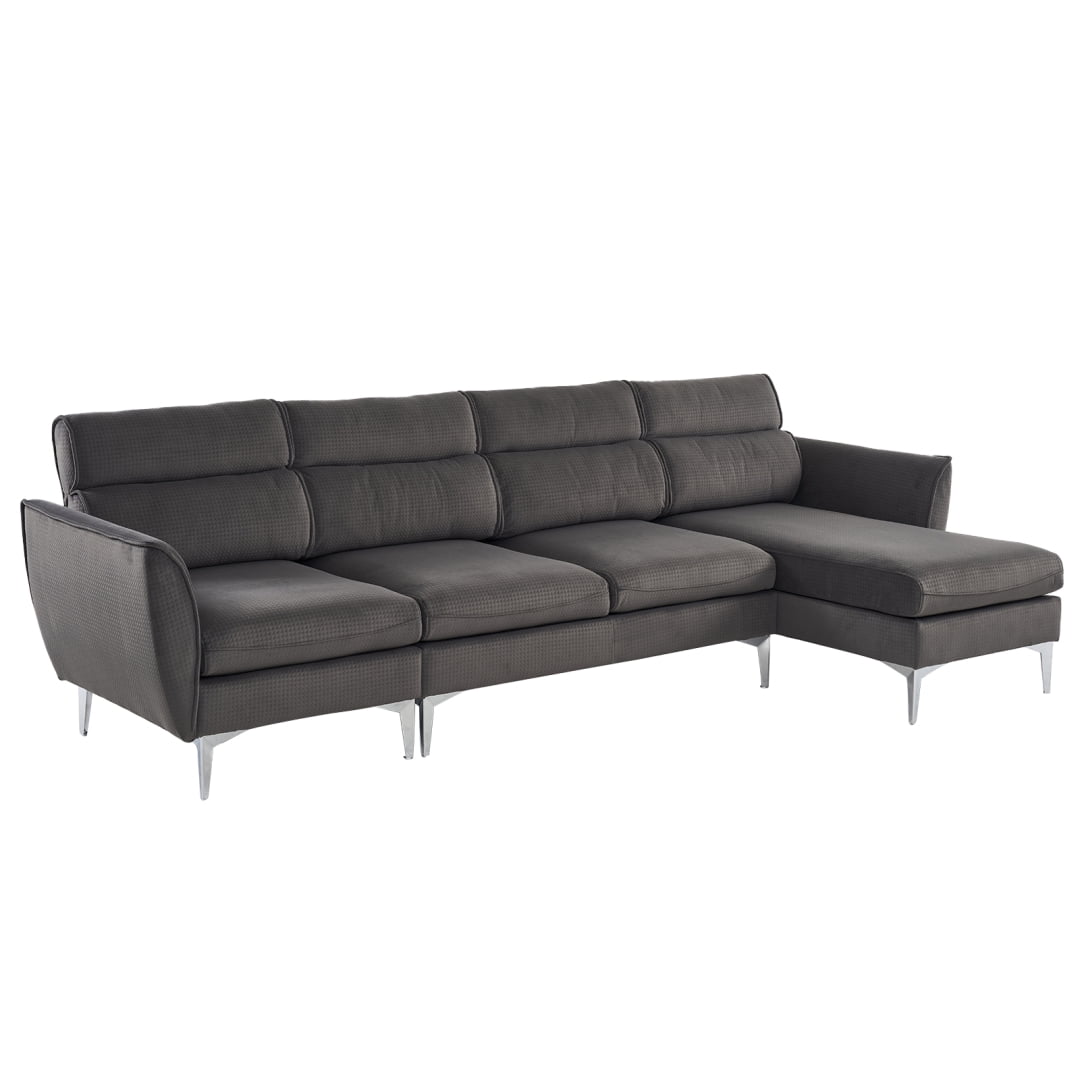 Modern Modular Sofa with Chaise Lounge, L-Shaped Sofa Couch with Solid ...
