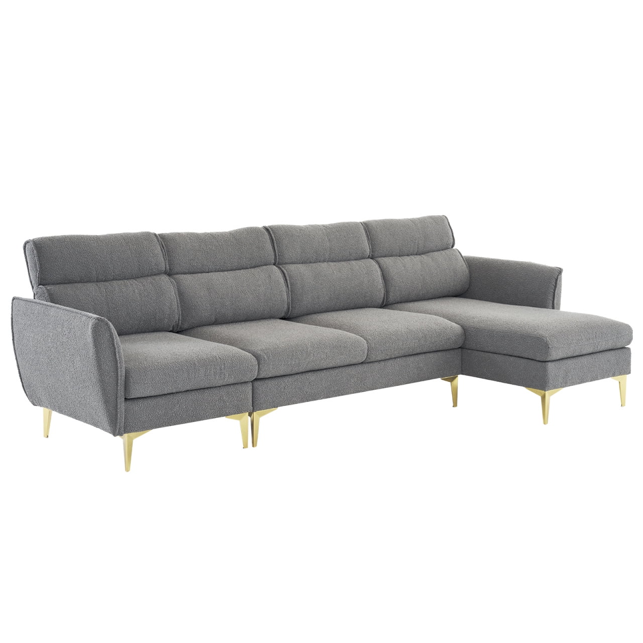 Modern Modular Sofa with Chaise Lounge, L-Shaped Sofa Couch with Solid ...