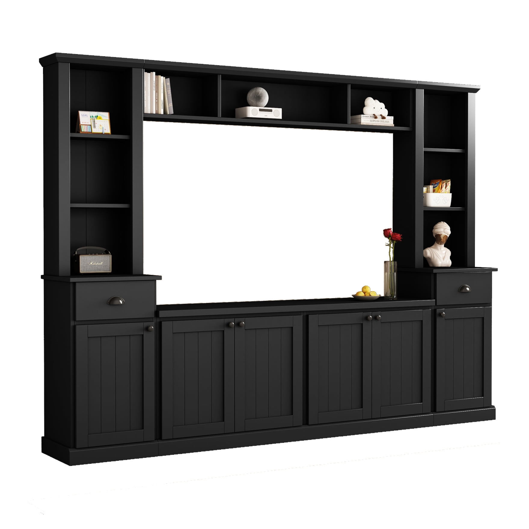Modern Modular TV Stand with Adjustable Overhead Bridge and Storage ...