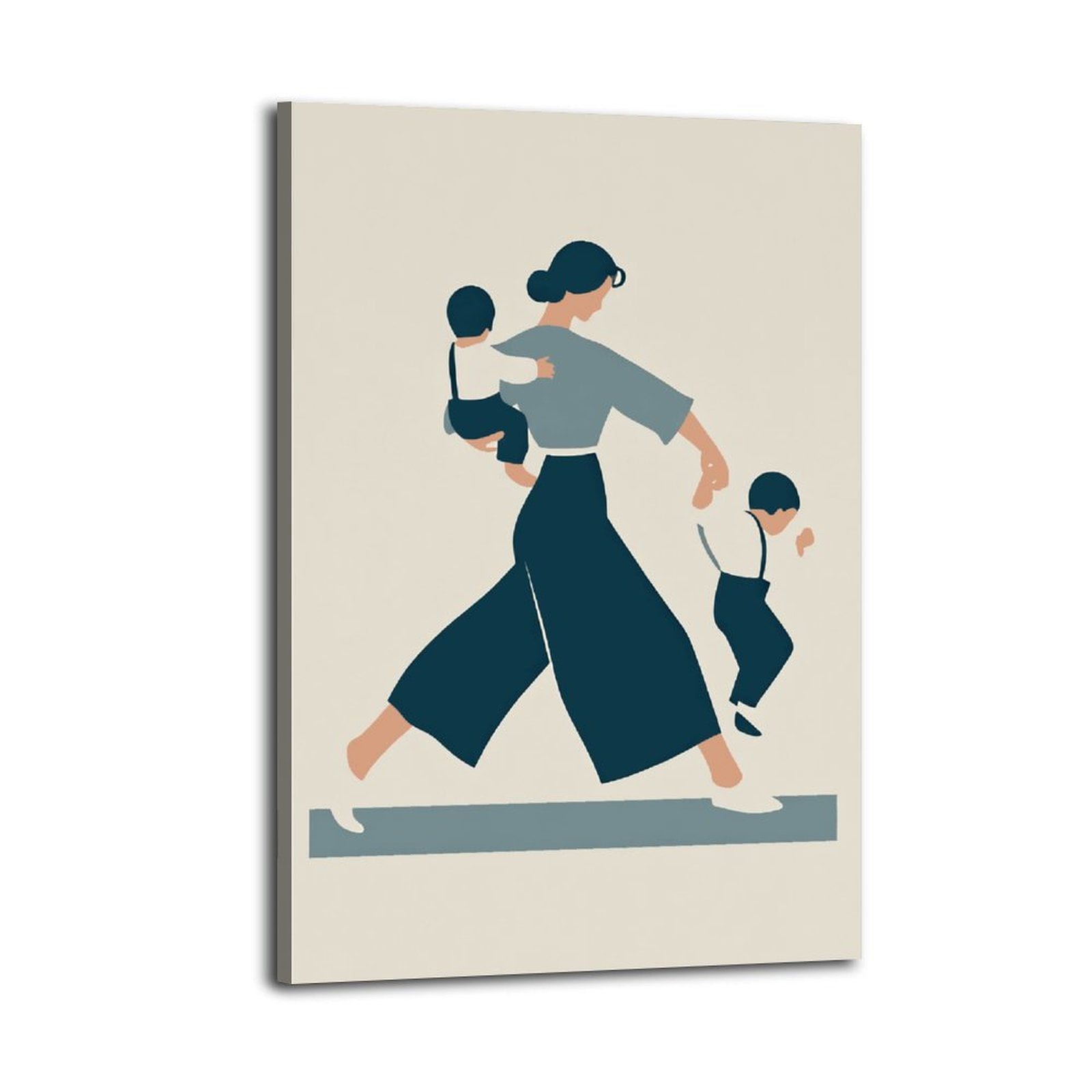 Modern Mom with Baby And Toddler Poster Great Wall Art for Home Decor ...