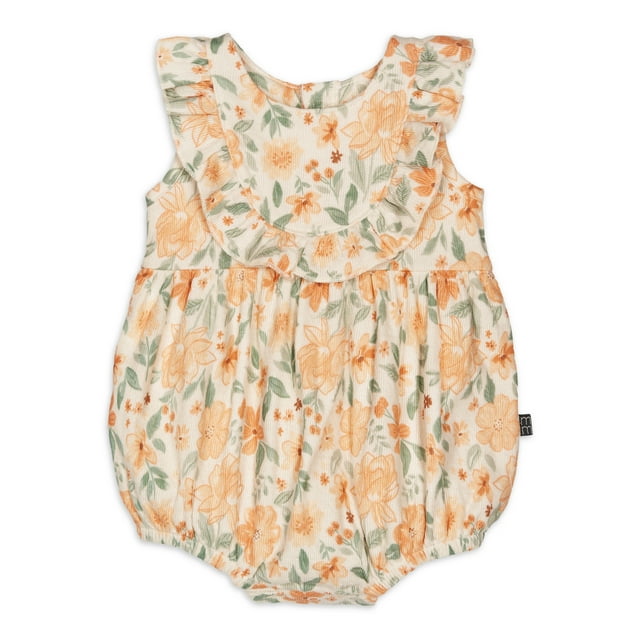 Modern Moments By Gerber Baby Girl Bubble Romper with Flutter Sleeves ...