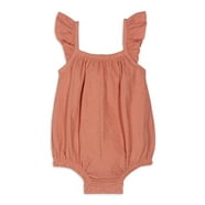 Modern Moments by Gerber Toddler Girl Dress with Neck Ruffle and ...