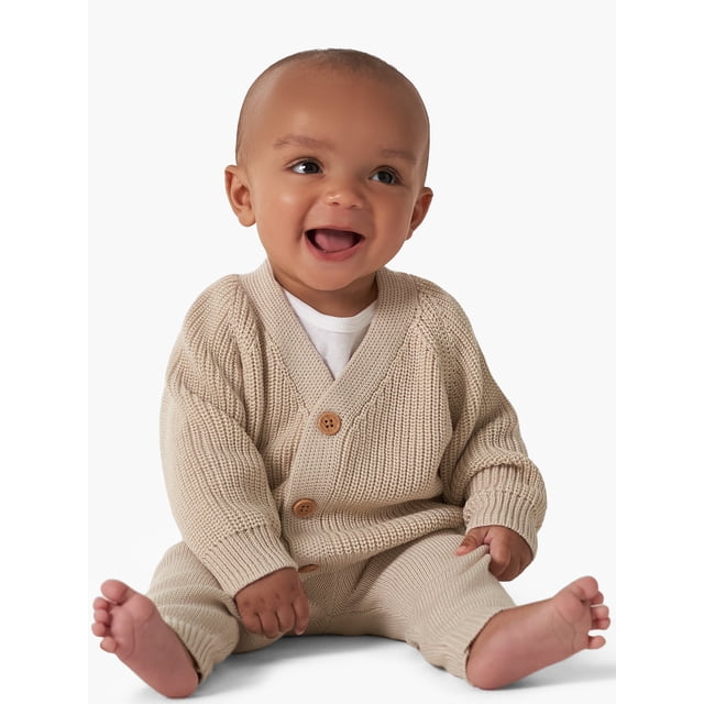 Modern Moments By Gerber Baby Unisex Knit Cardigan Sweater & Jogger Set ...