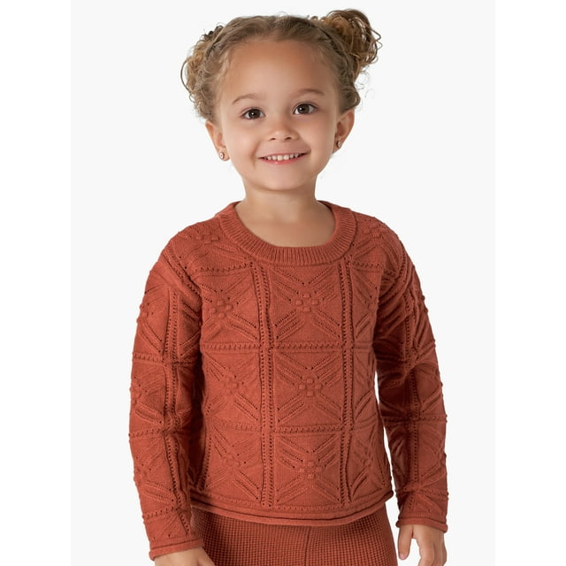 Modern Moments By Gerber Toddler Girl Crochet Sweater Top, Sizes 12 ...