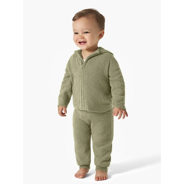 Modern Moments By Gerber Toddler Unisex Cozy Zip up Hoodie & Jogger, 2 ...